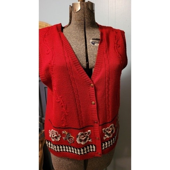 Koret | Sweaters | Stephanie K By Koret Red Cardigan Sweater Vest Size ...